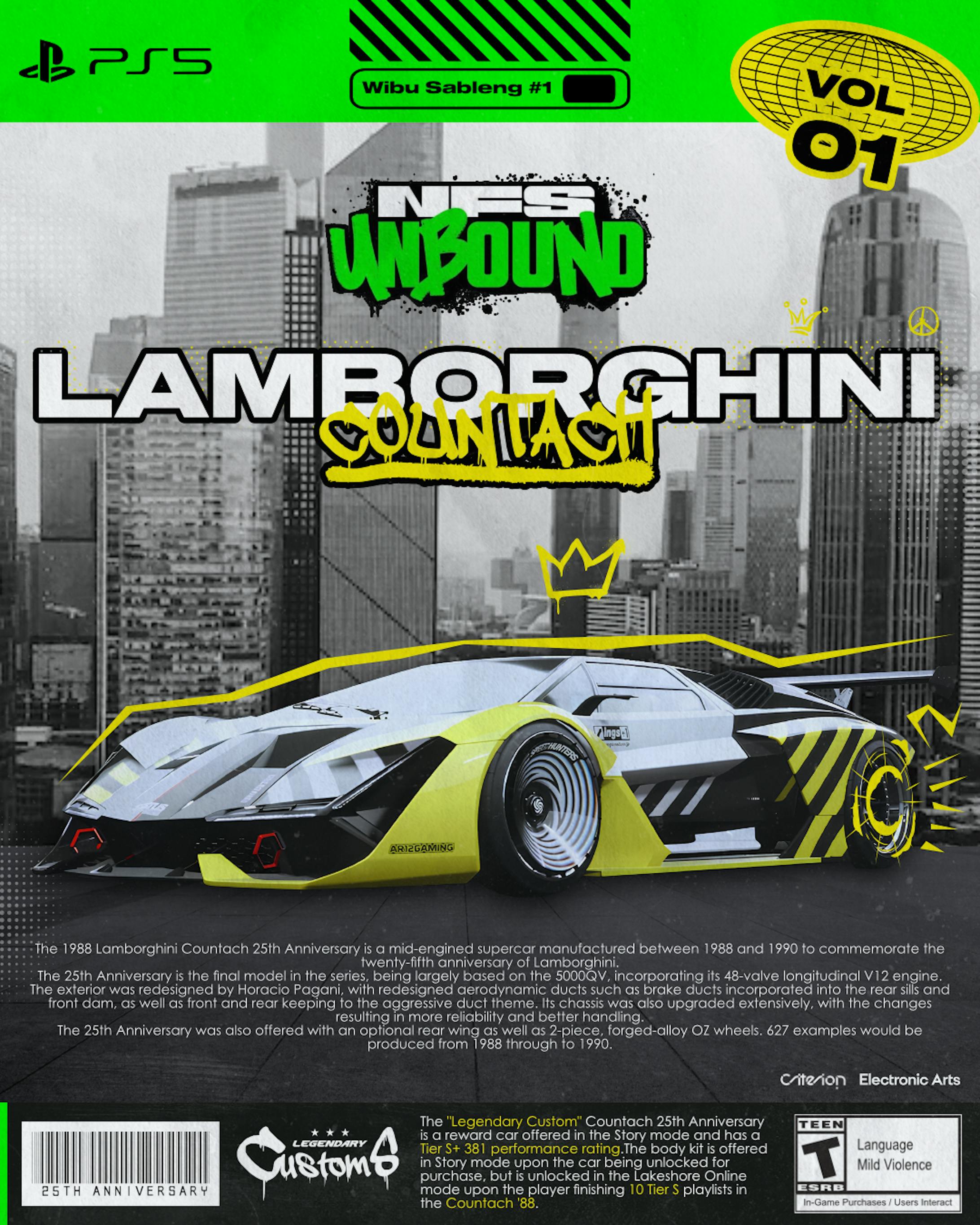 Vol 1, NFS Unbound - Lamborghini Countach 25th Anniv