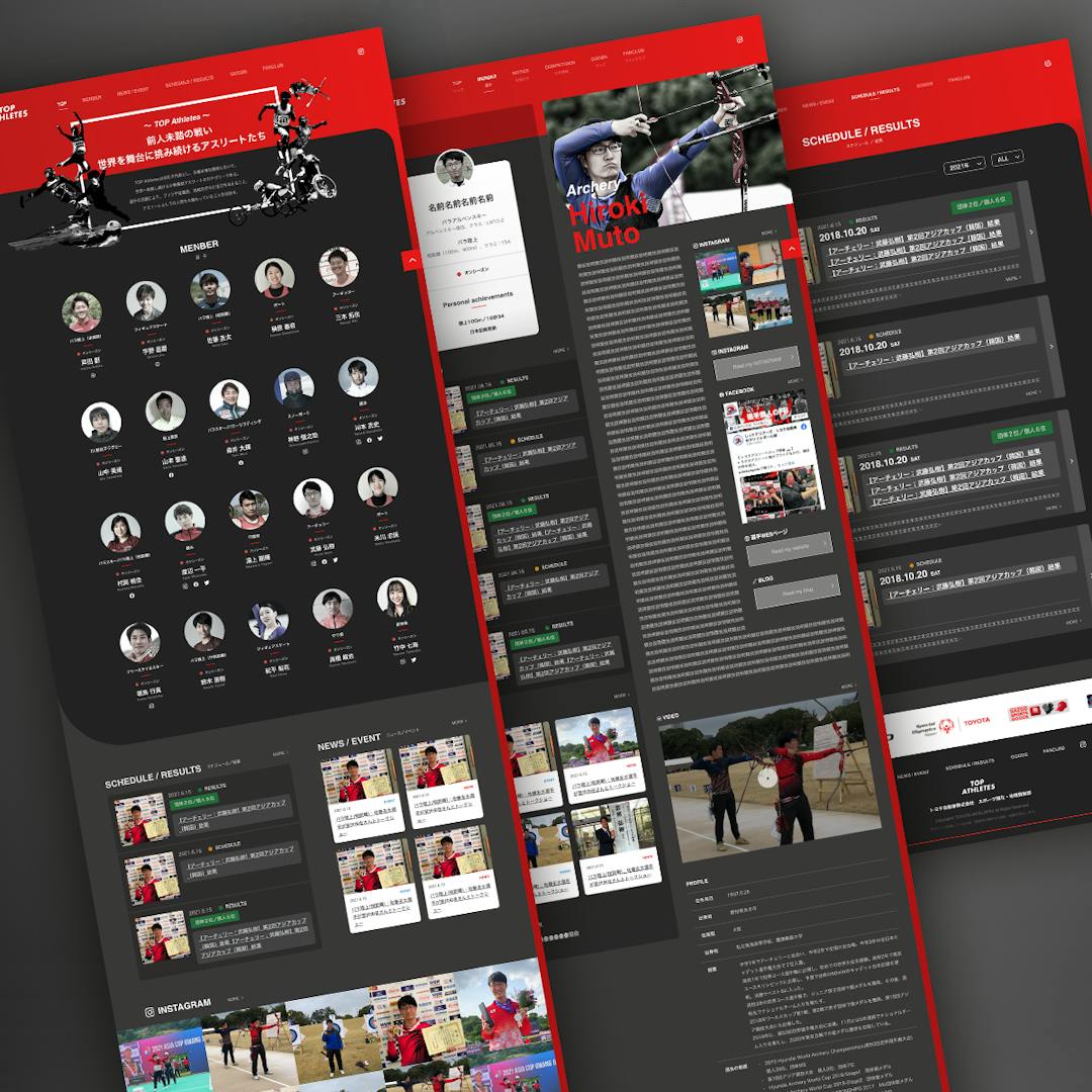 【PM.UI/UX.DESIGN】個人技スポーツ選手紹介WEB