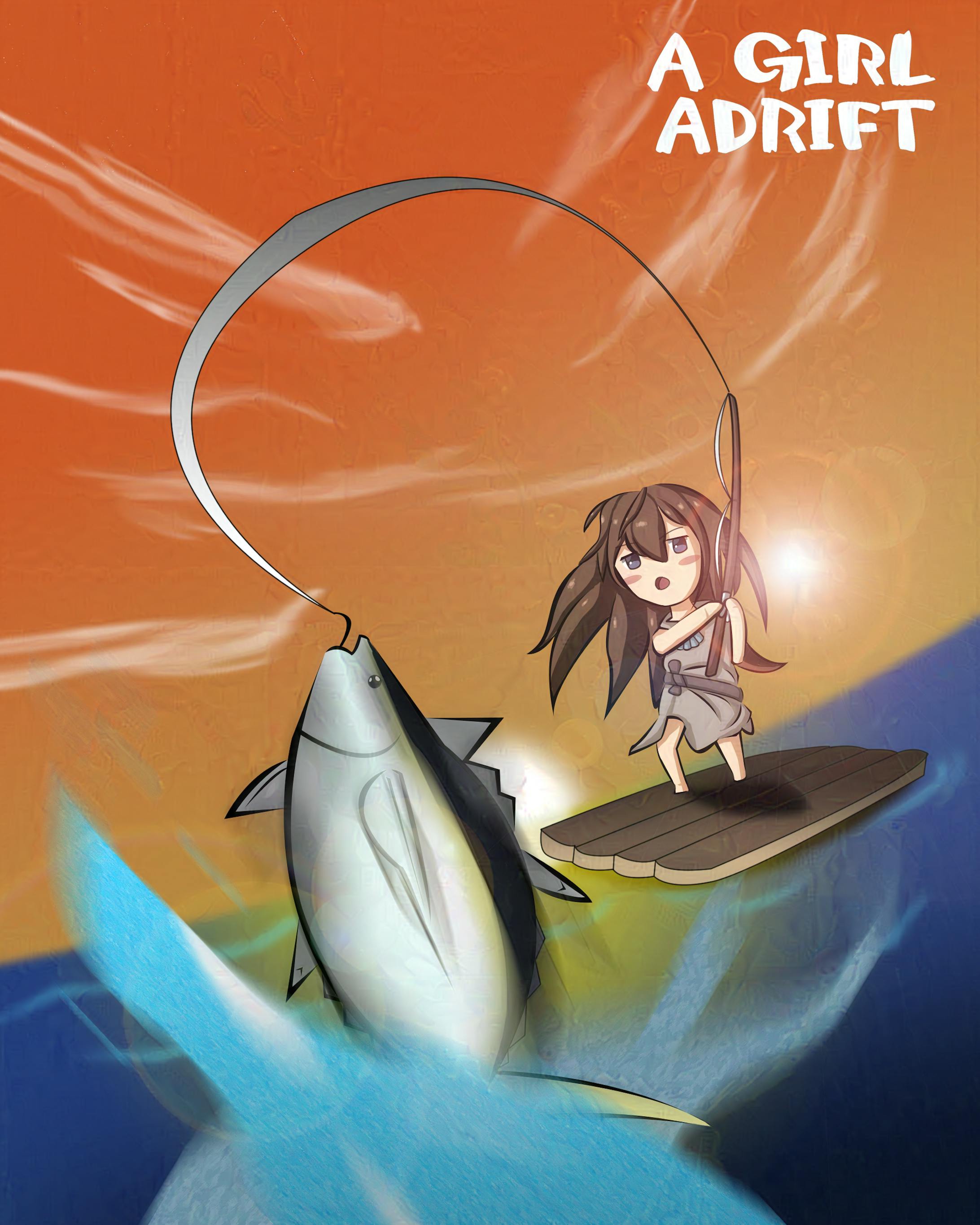 [Inktober 2019, A Girl Adrift] Day 3: Bait - Catch