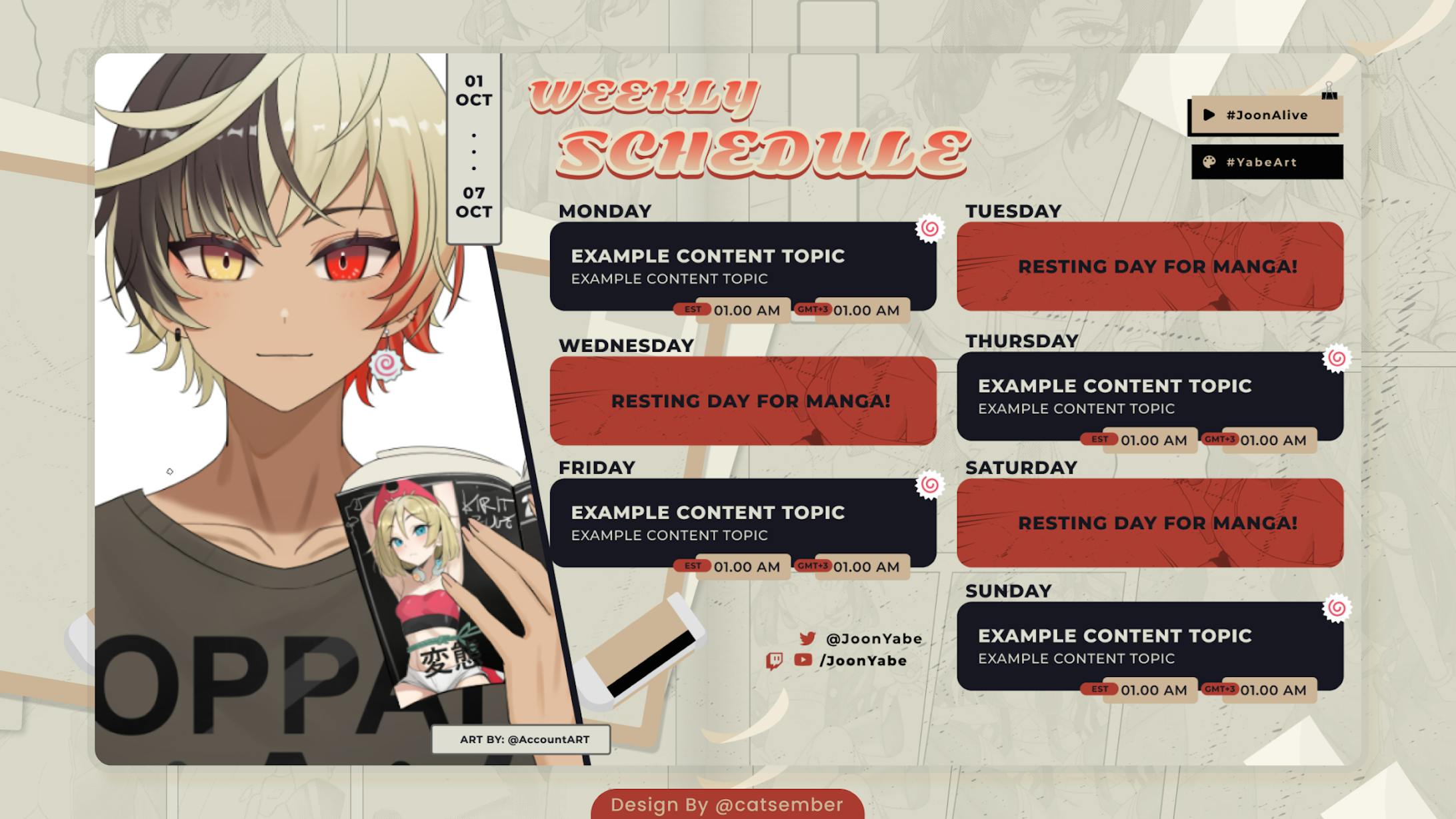 VTuber Schedule Desgin