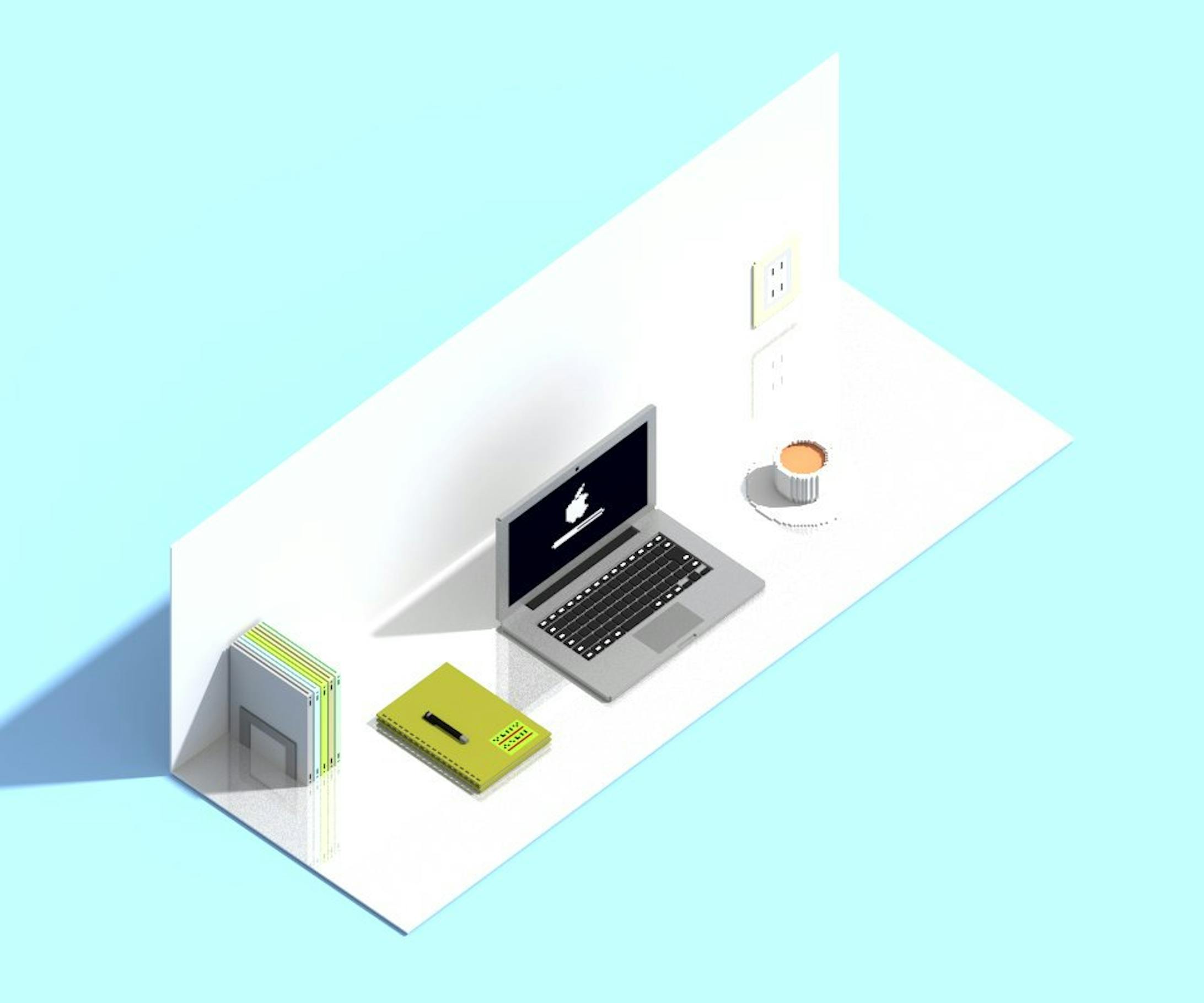 Voxel Art『My work desk』