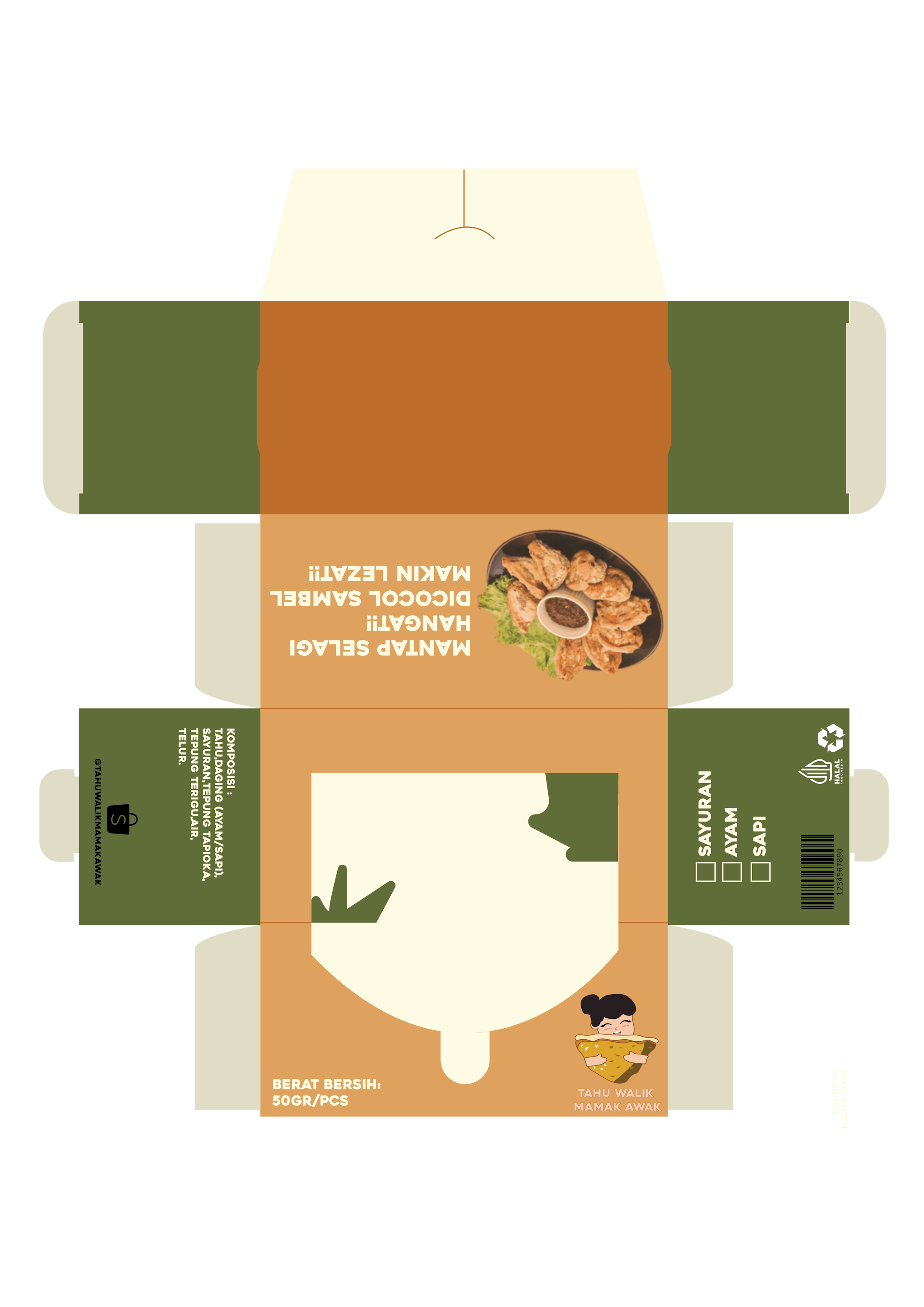 Design Packaging for tahu walik product