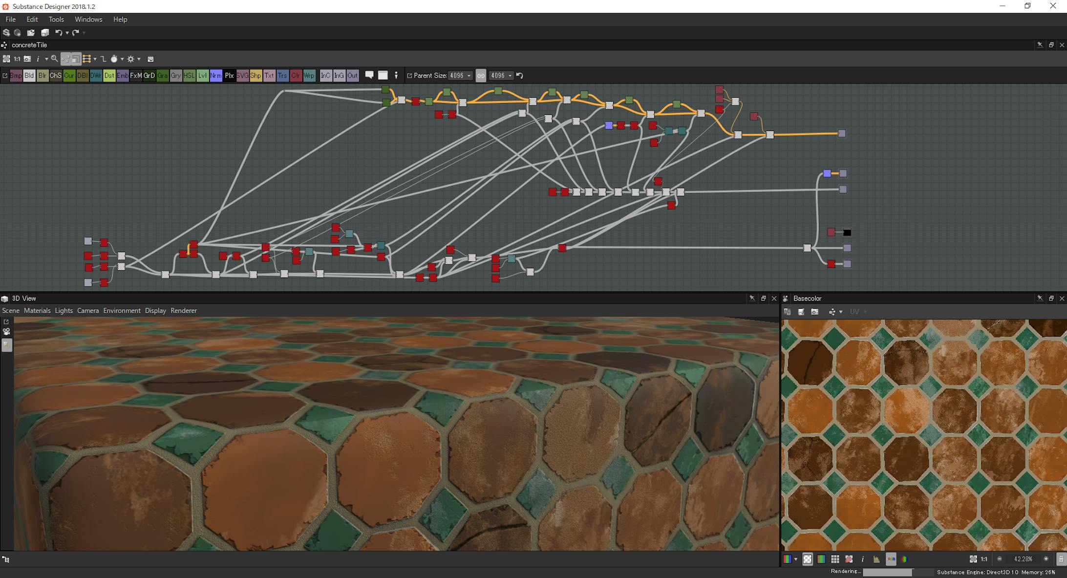 【Substance Designer】Concrete Tile