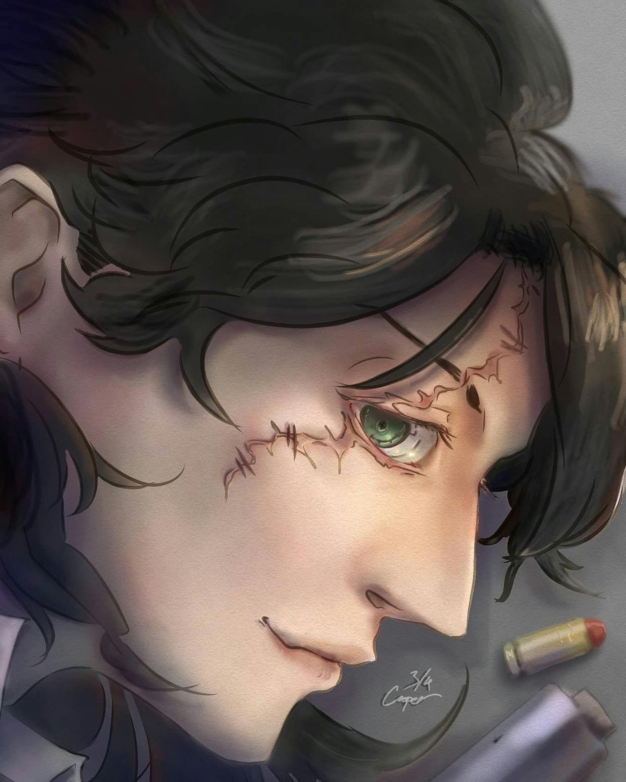 Green-eyed hitman #イラスト #イラストグラム #illustration #創作 #ibispaintx #厚塗り #ibispaint #一次創作 #オリジナルキャラ ...