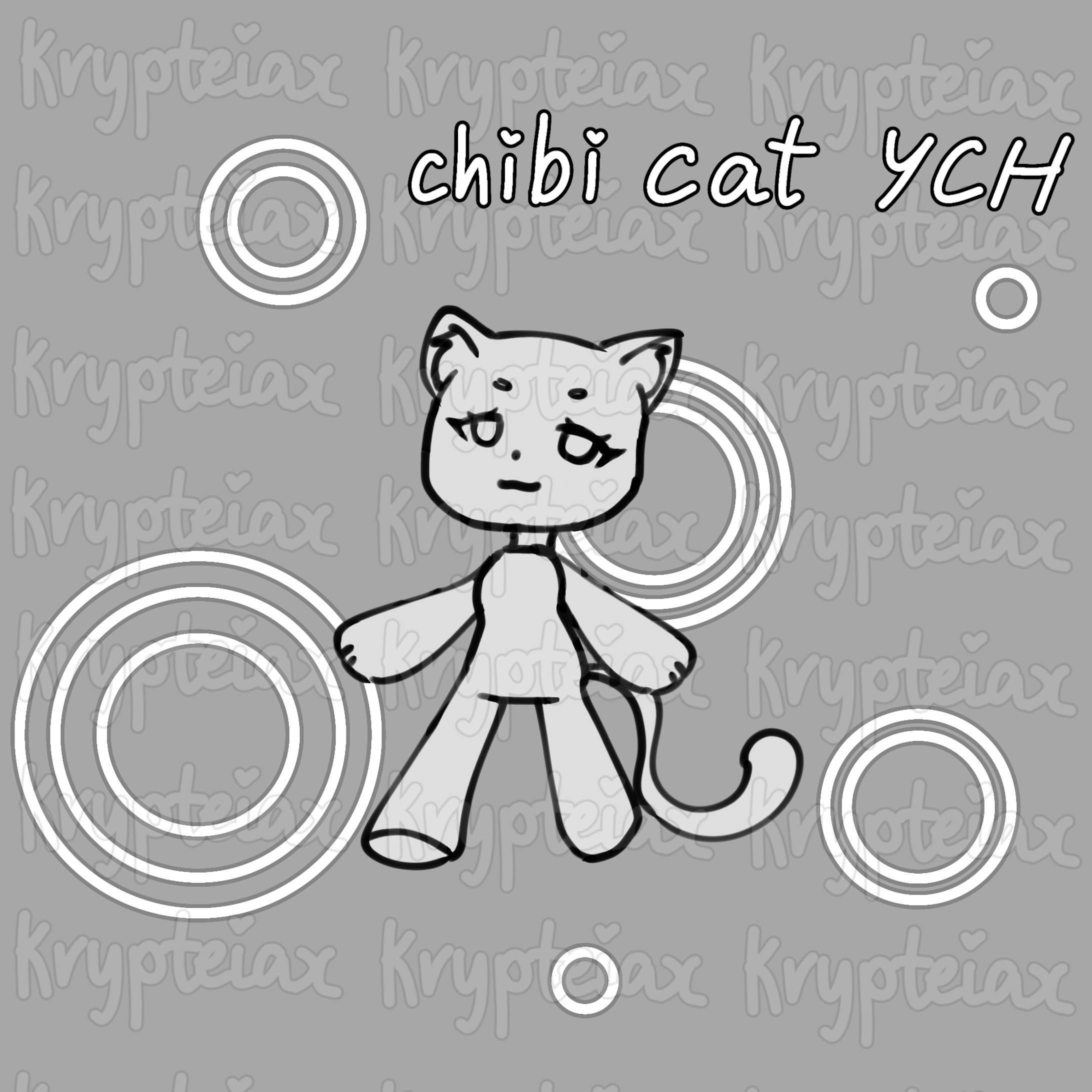 chibi cat YCH + examples