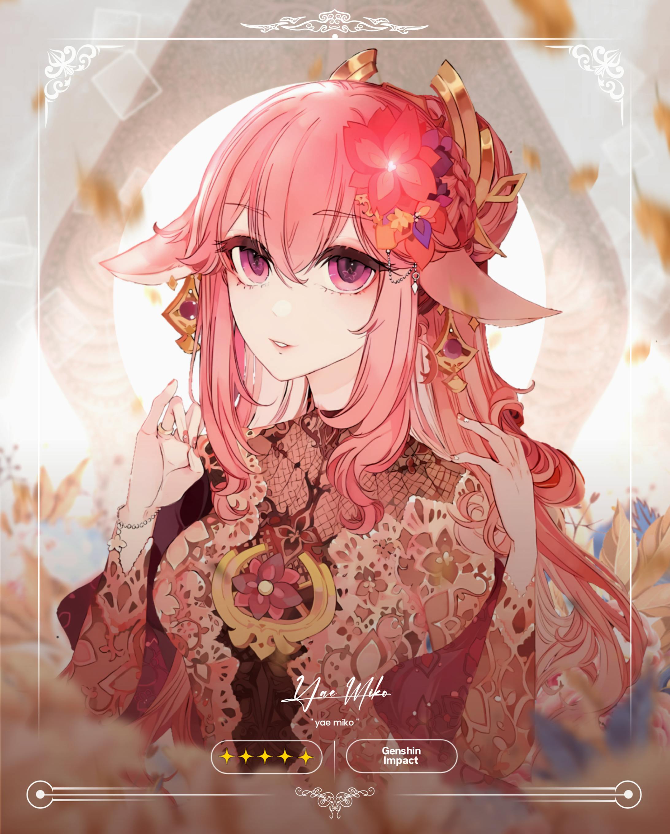 [ Poster Design ] Yae Miko Kebaya | Genshin Impact