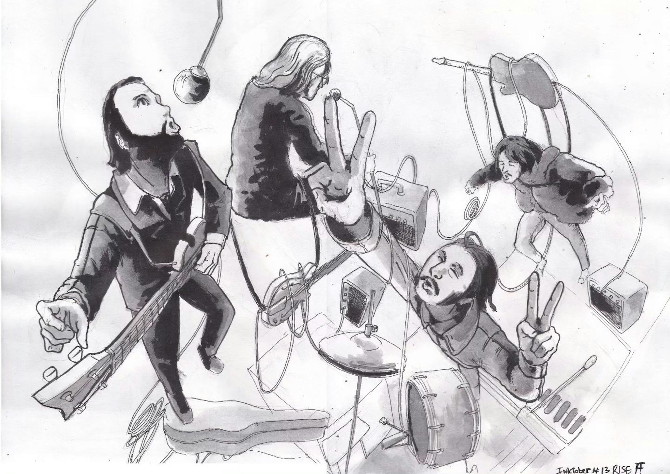 #Inktober Day 13: Rise inspired by The Beatles Rooftop Concert have an ...