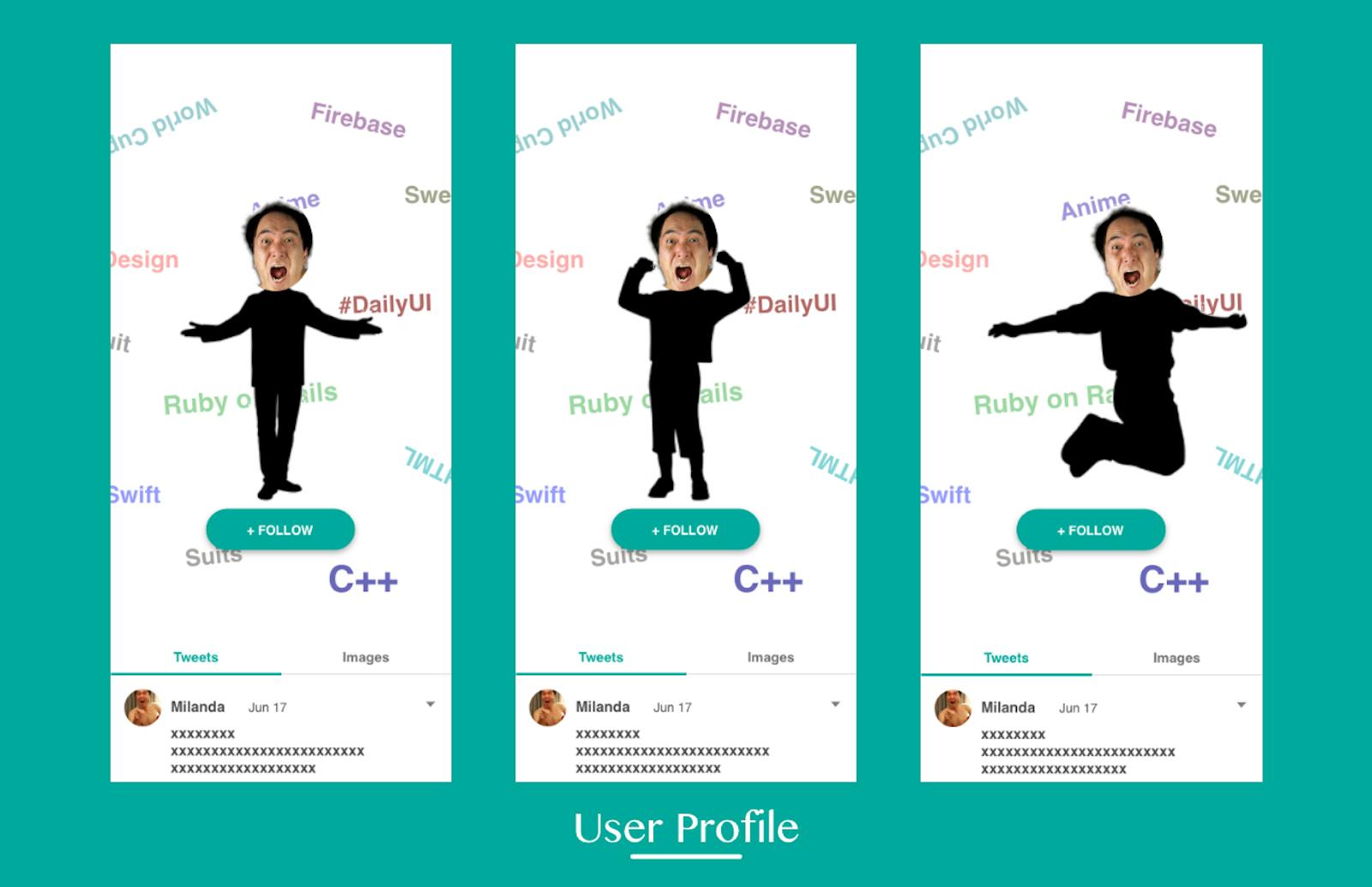 SNSプロフィール画面UI