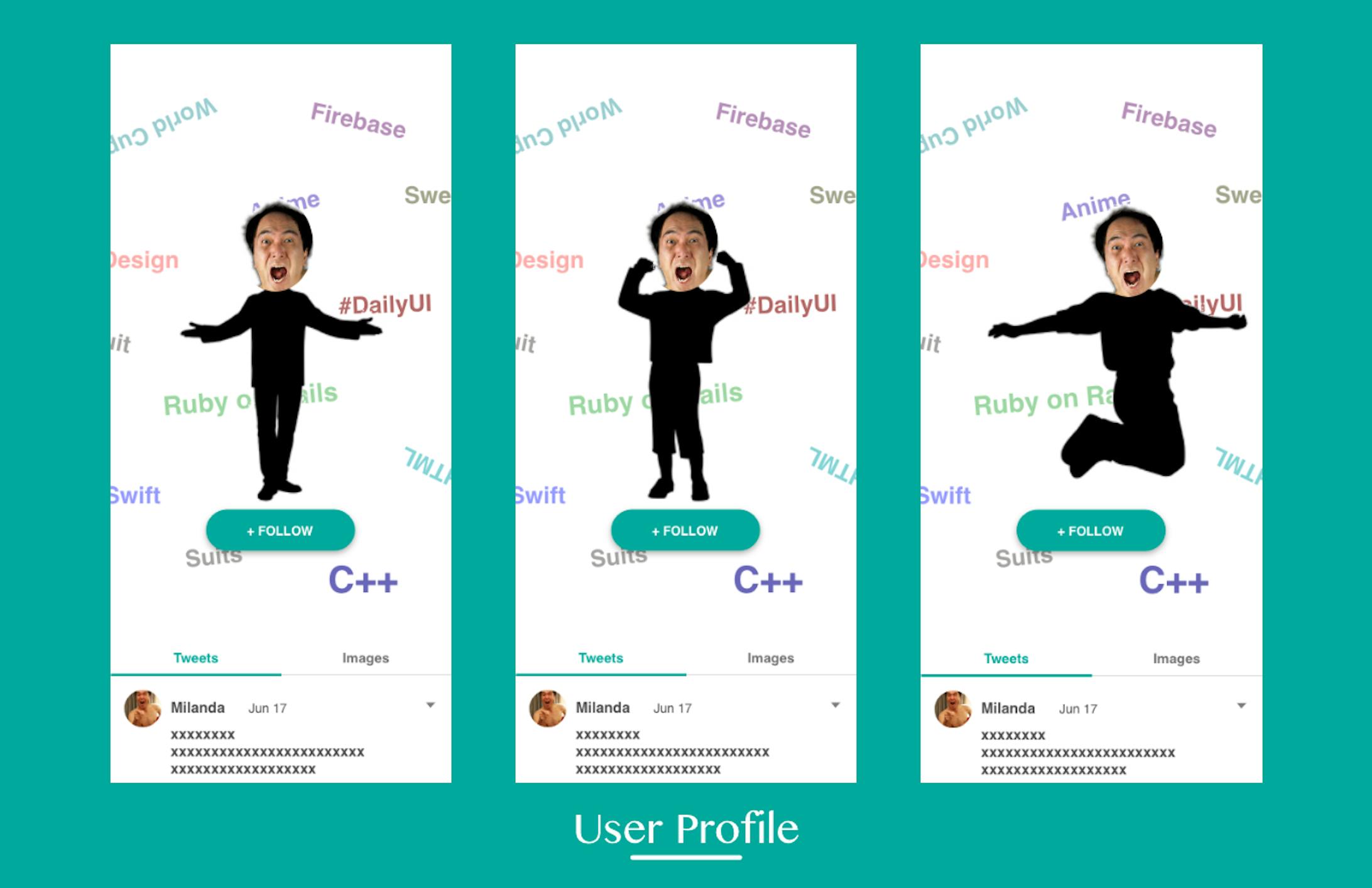 SNSプロフィール画面UI